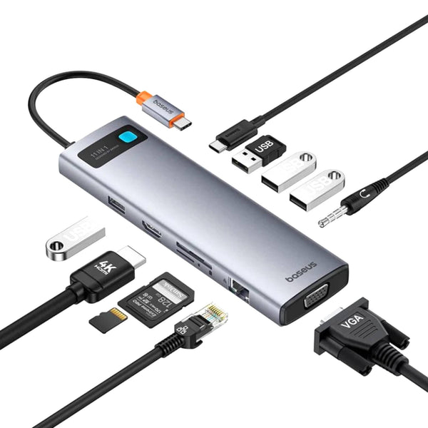Baseus 11 in 1 Expansion Port HUB Metal Gleam Series | Bahrain Goods