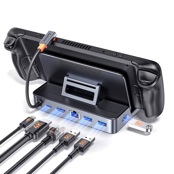 Baseus GamerX 6 Ports USB-C Steam Deck Docking Station | Bahrain Goods